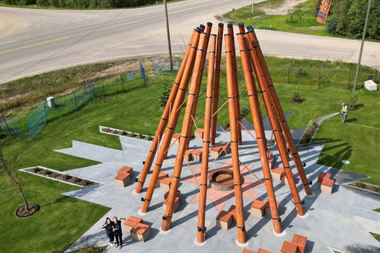 Fort McMurray #468 First Nation Welcome Sign and Firepit Structure ...